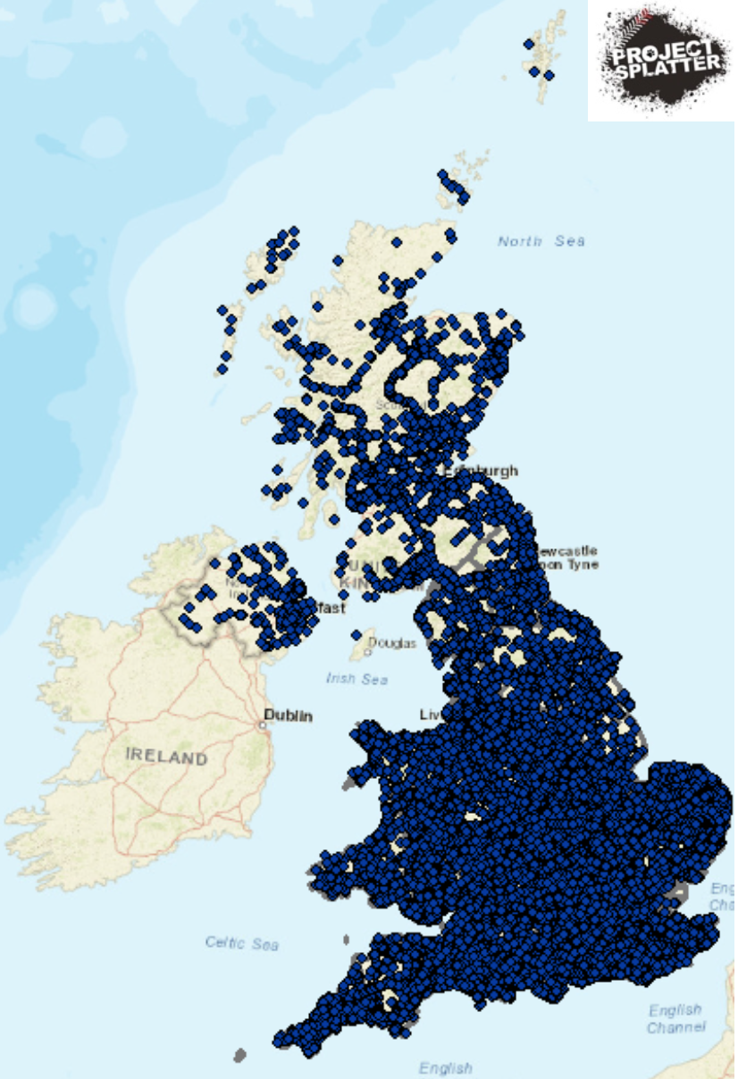 Wildlife roadkill map: September 2019 – Project Splatter